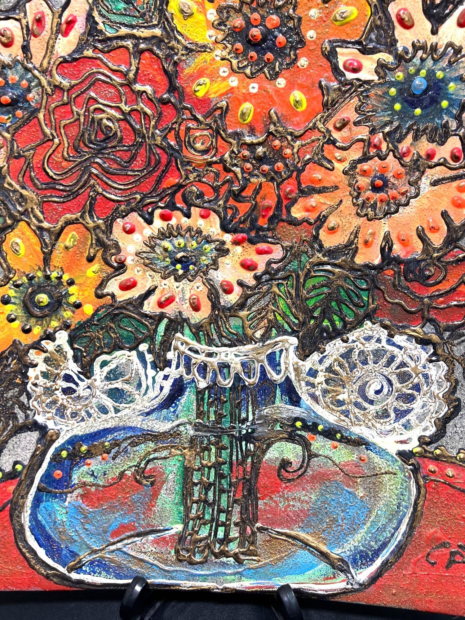 Painted Plate Signed Hector Cata (1947). Cuban Art Auction