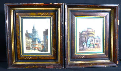 Hans Bohme (1905 1982) Rothenburg Colored Etchings