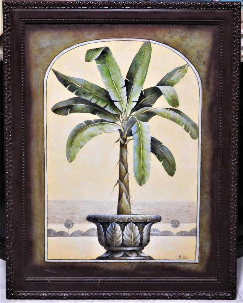 Large Oil On Canvas, Signed Lower Right R Wilcox Auction