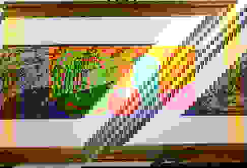 Framed Watercolor On Paper Signed A.e Barnes Auction