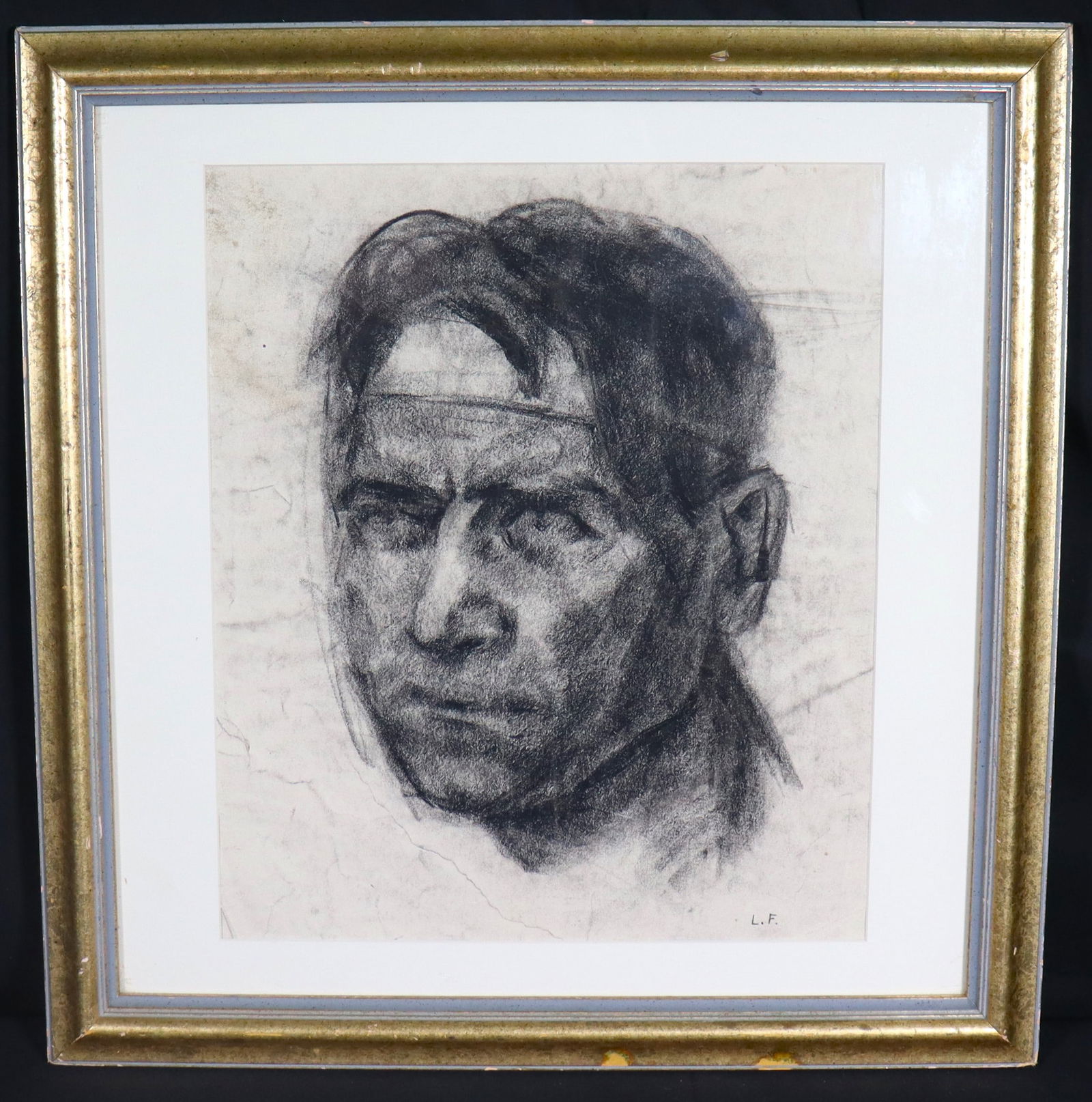 Framed Charcoal On Paper Signed L F Lower Right Lucian Freud Lucian ...