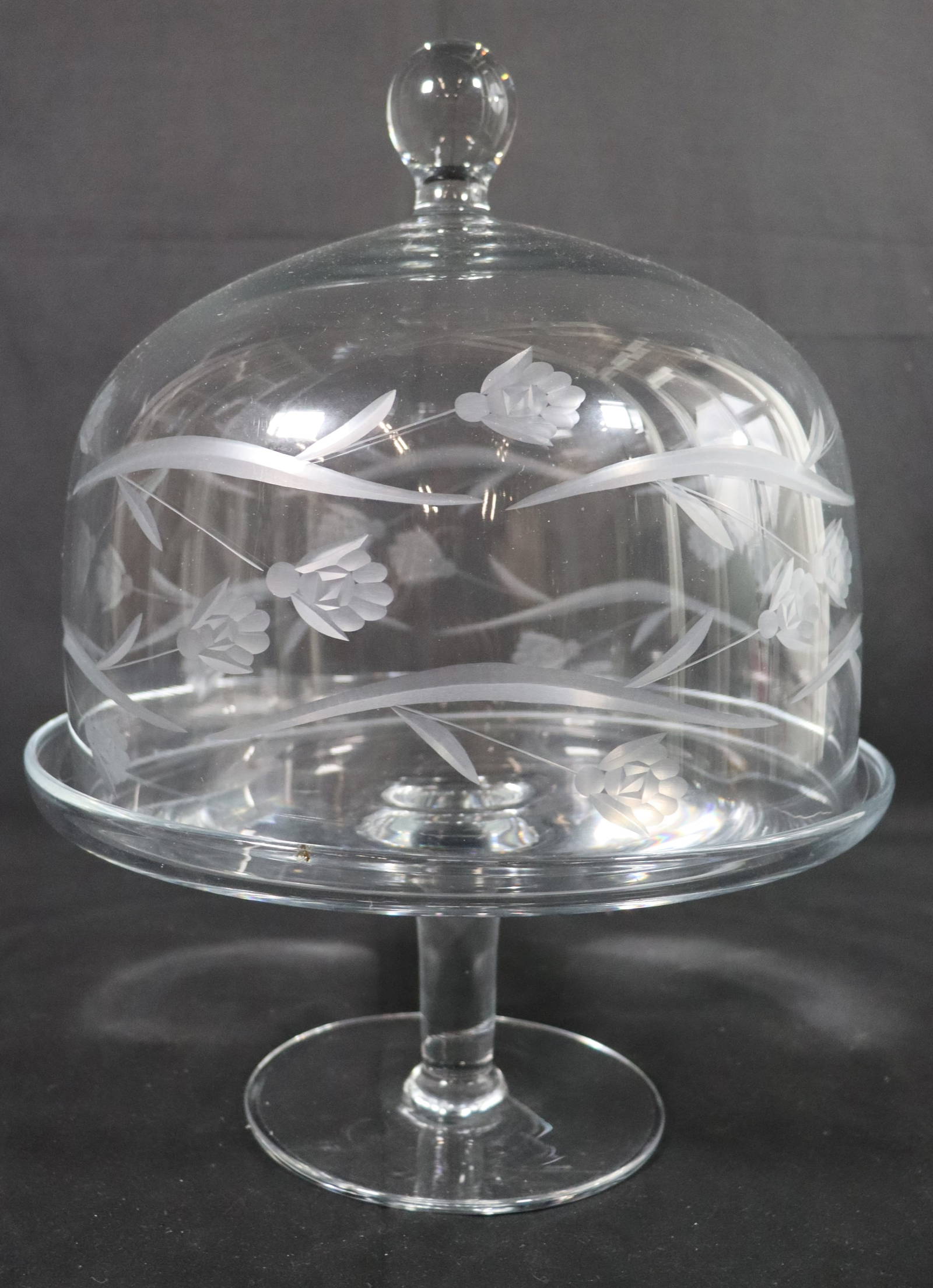 Vintage Glass Cake Stand With Dome Auction