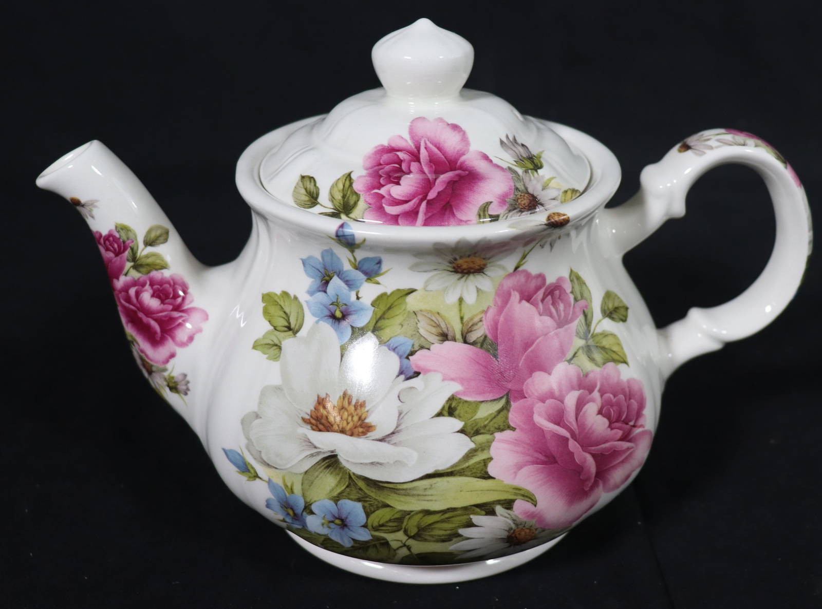 Vintage Sadler Pink Floral Teapot, Made In England, Garden Flower Teapot Auction