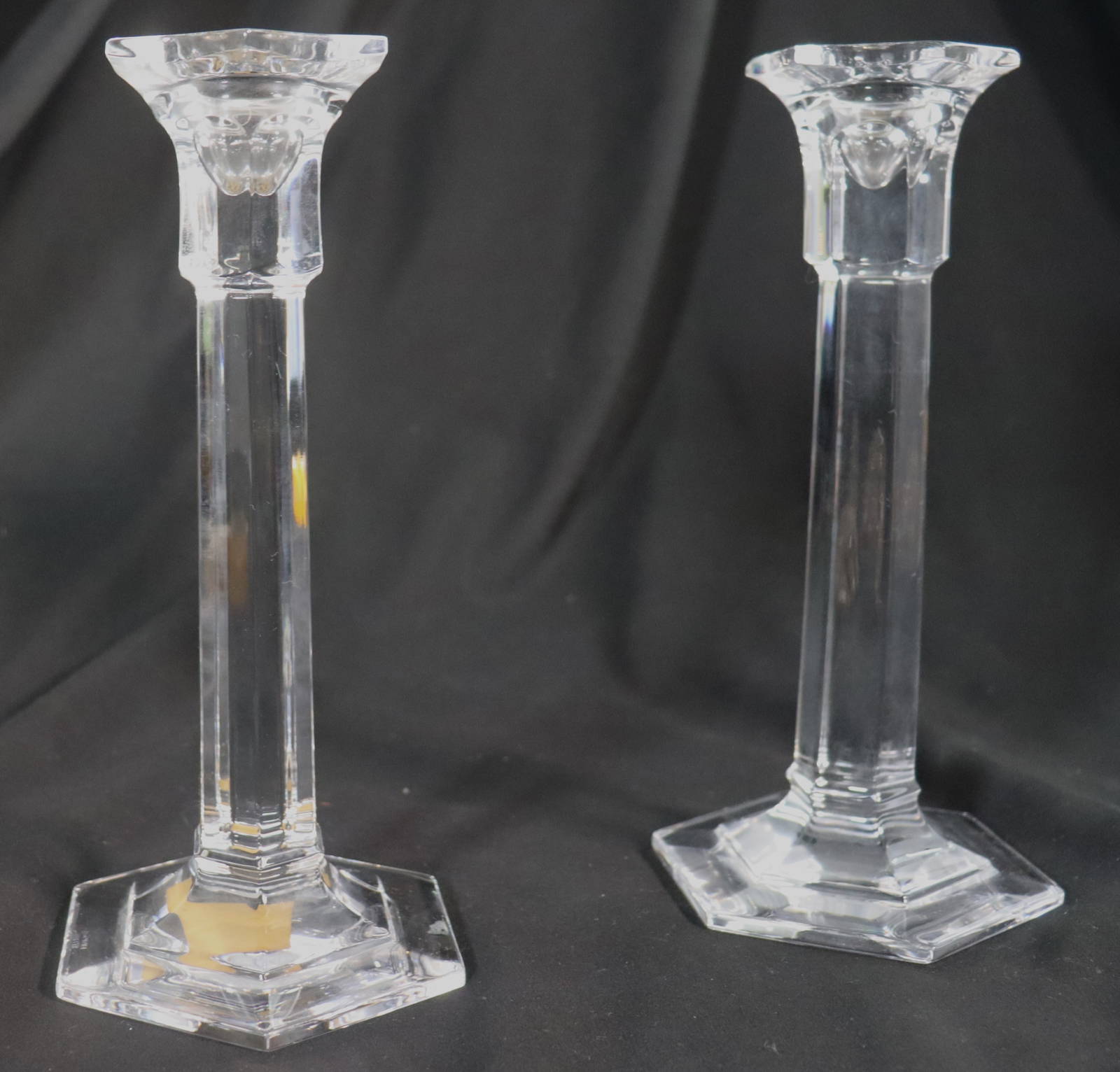 Pair Of Vintage Miller Rogaska Clear Lead Crystal Candle Stick Set 2 ...