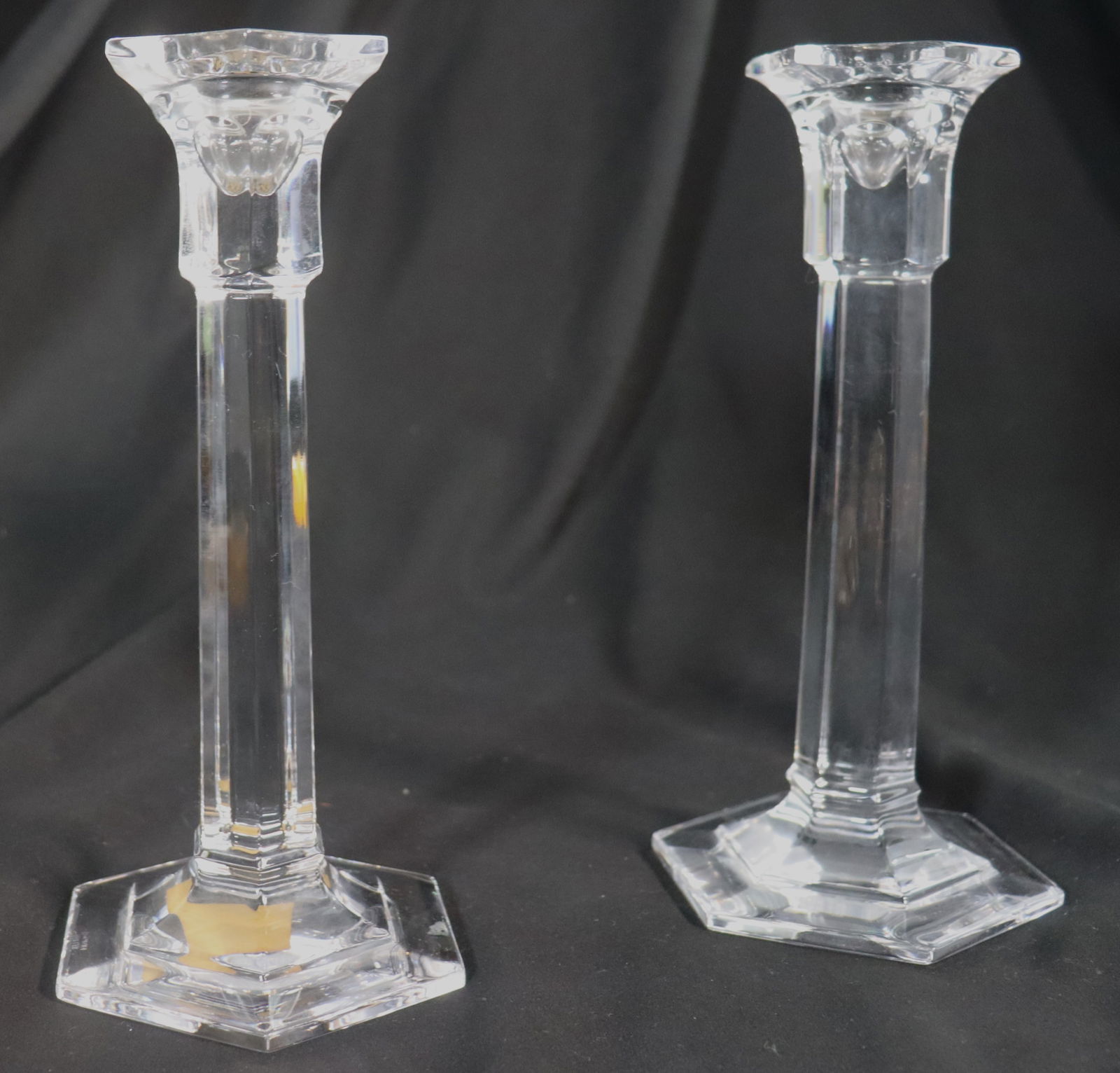 Pair Of Vintage Miller Rogaska Clear Lead Crystal Candle Stick Set 2 ...