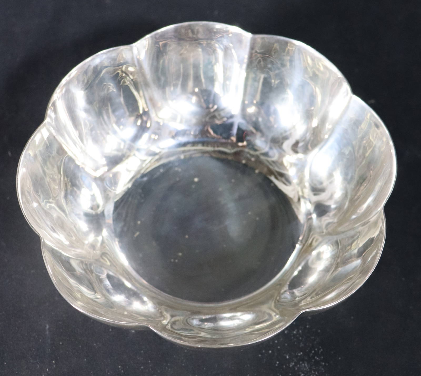 Scalloped Silver Bowl With Jans Mark Under Auction