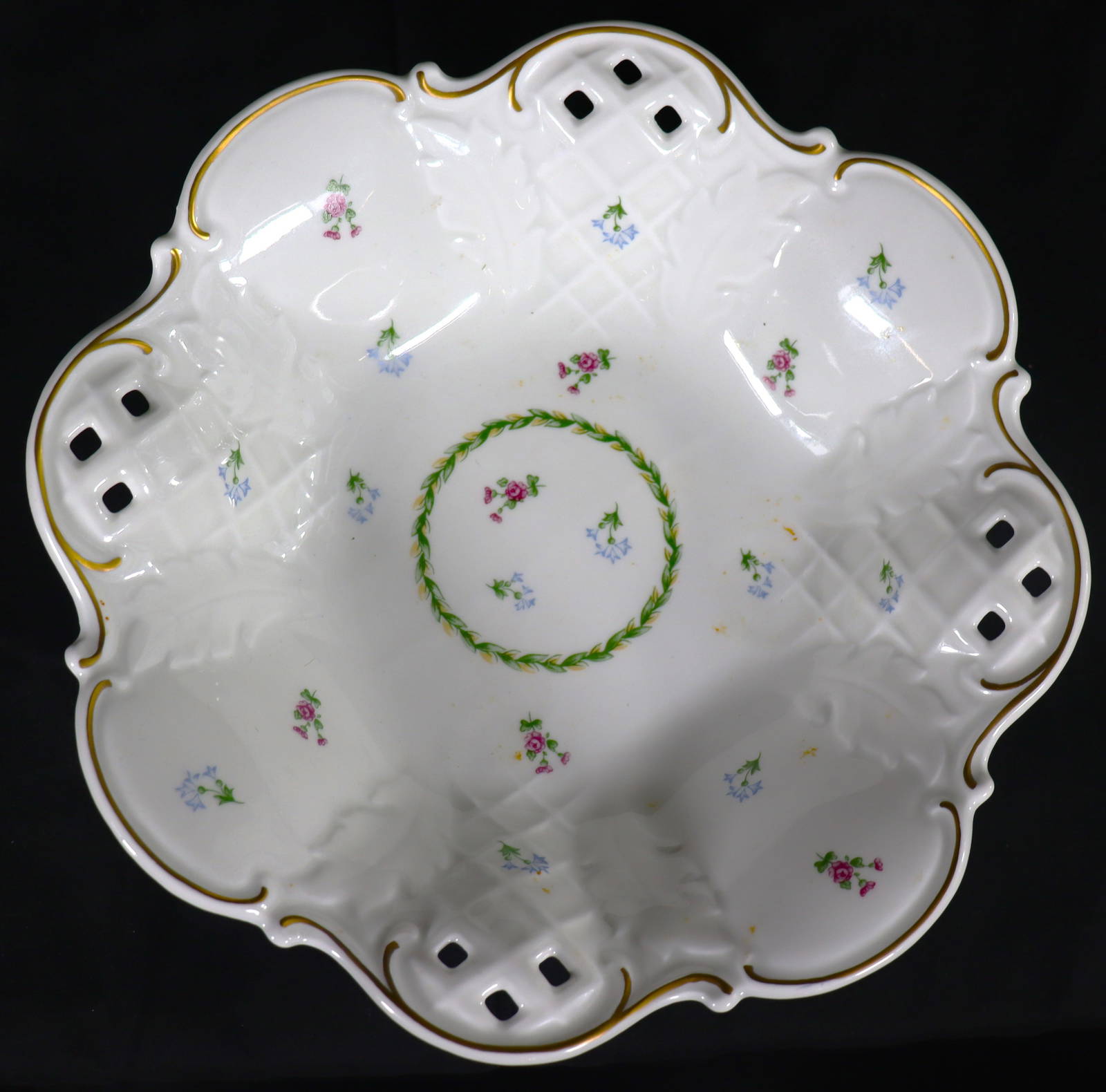 Reichenbach Footed Porcelain Bowl From Germany Fine China Hand Painted ...