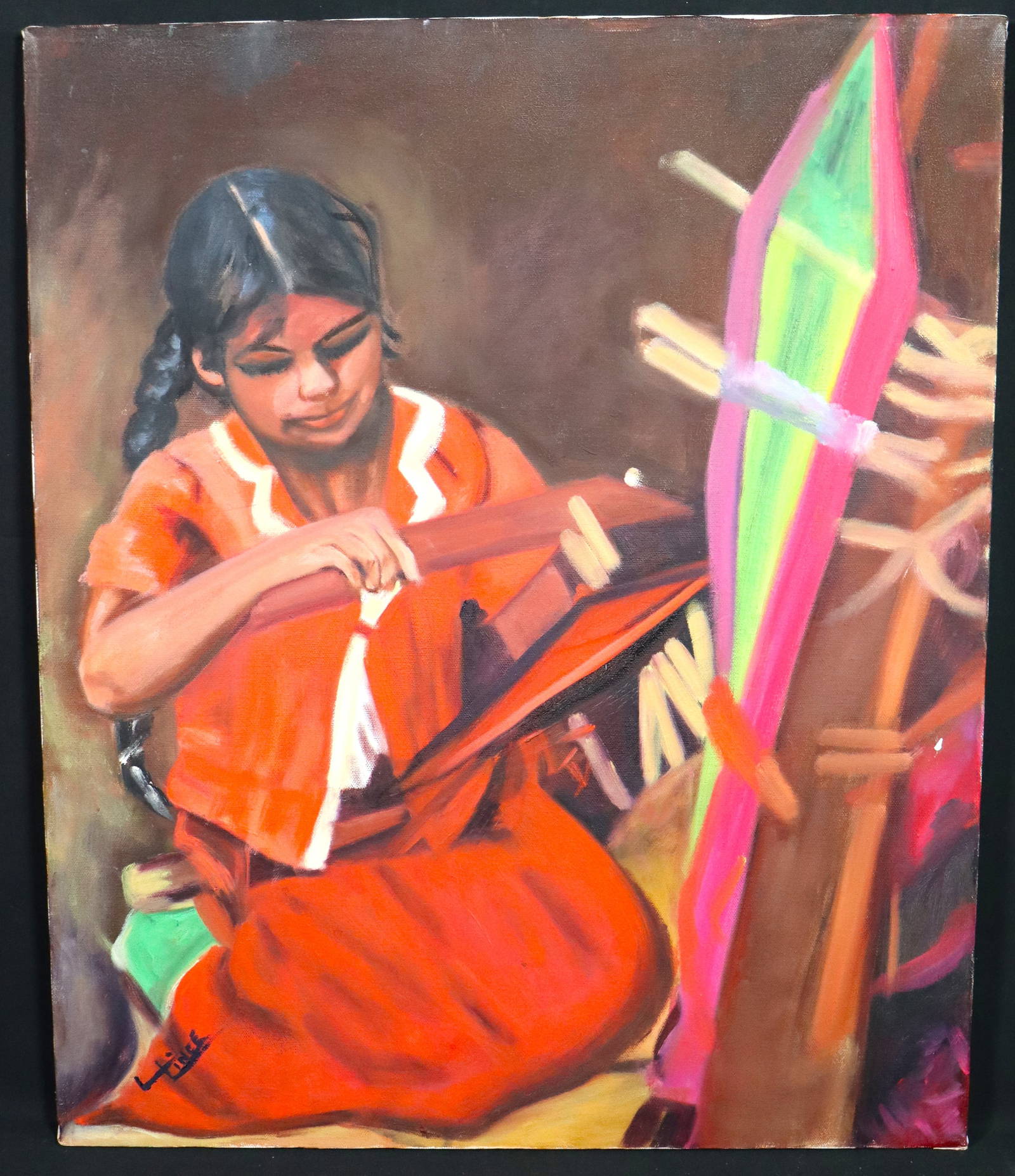 Oil On Canvas Signed Lince Auction