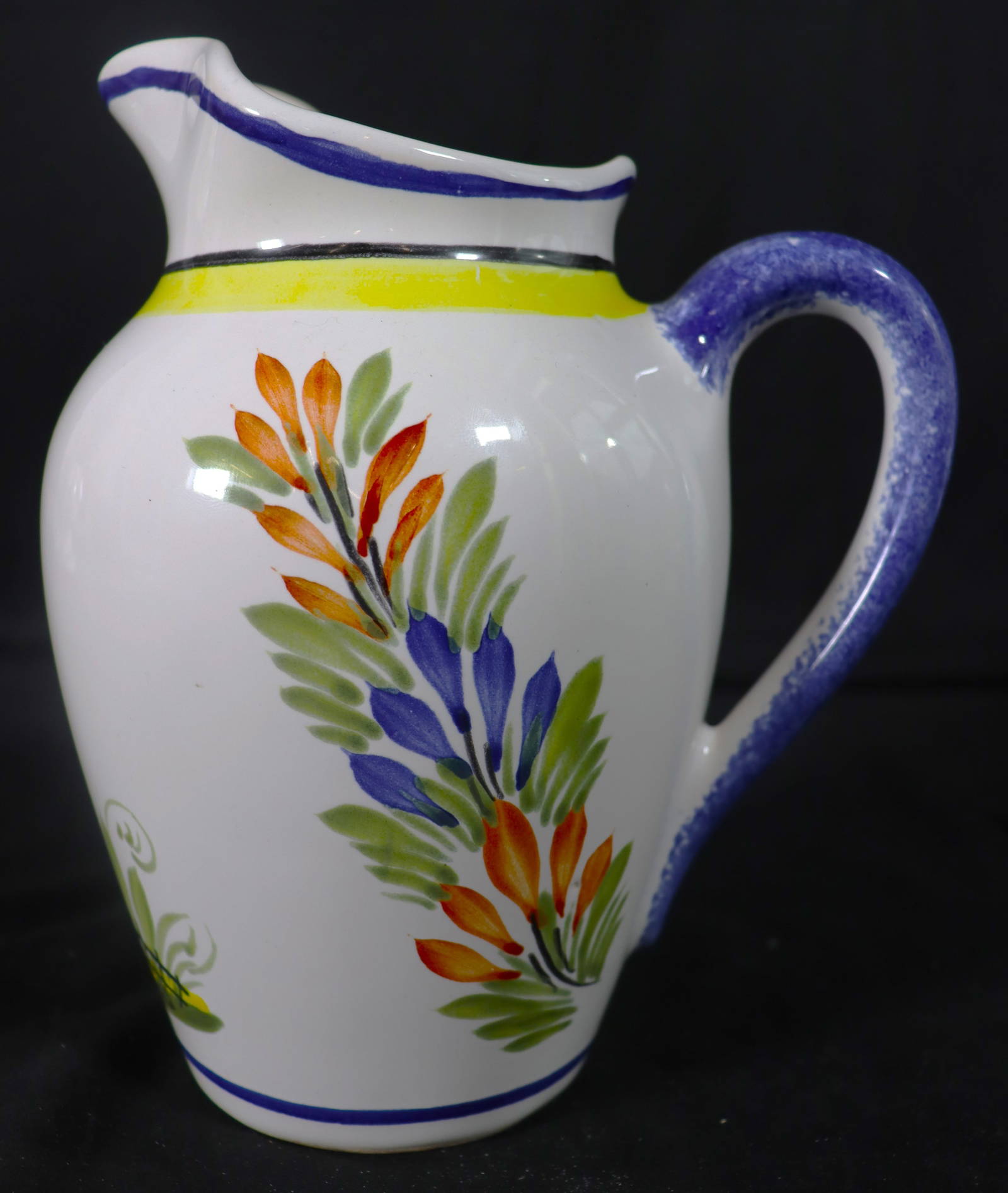 Pitcher Henriot (man Center) By Quimper From France Auction