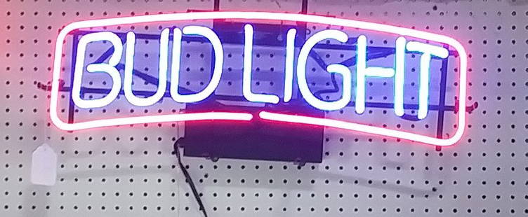 Neon Bud Light Advertising Sign