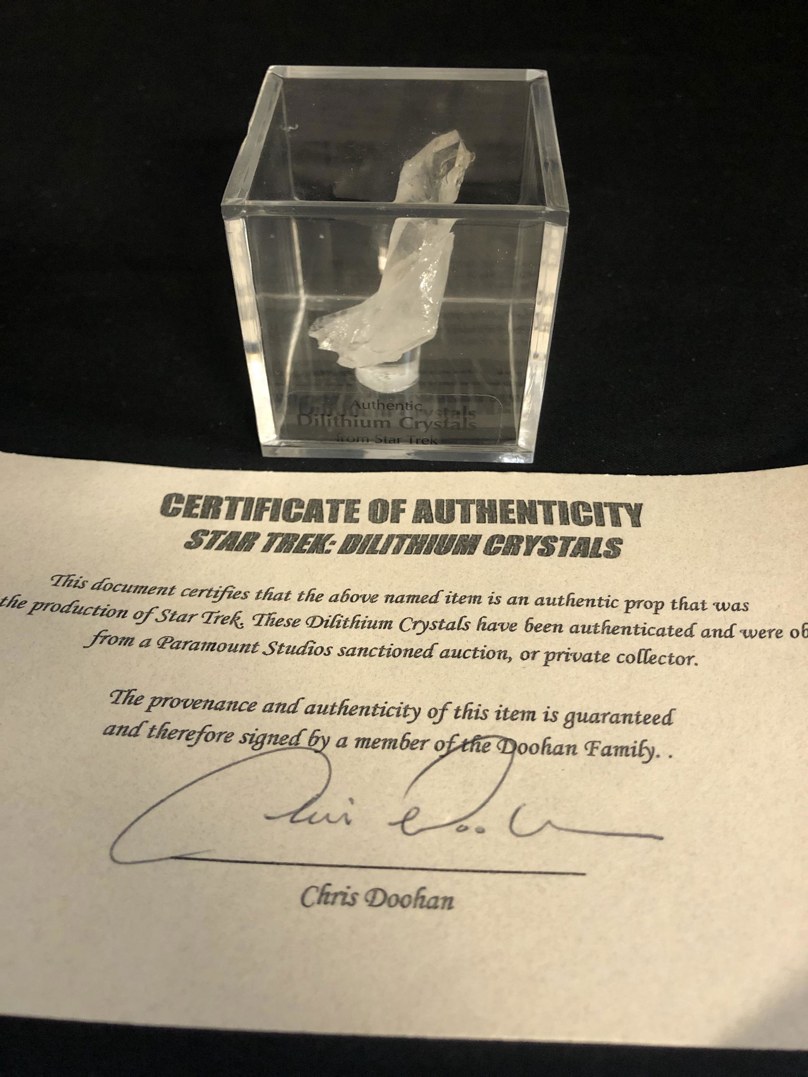 Star Trek: Dilithium Crystals Authentic Prop W/ Coa