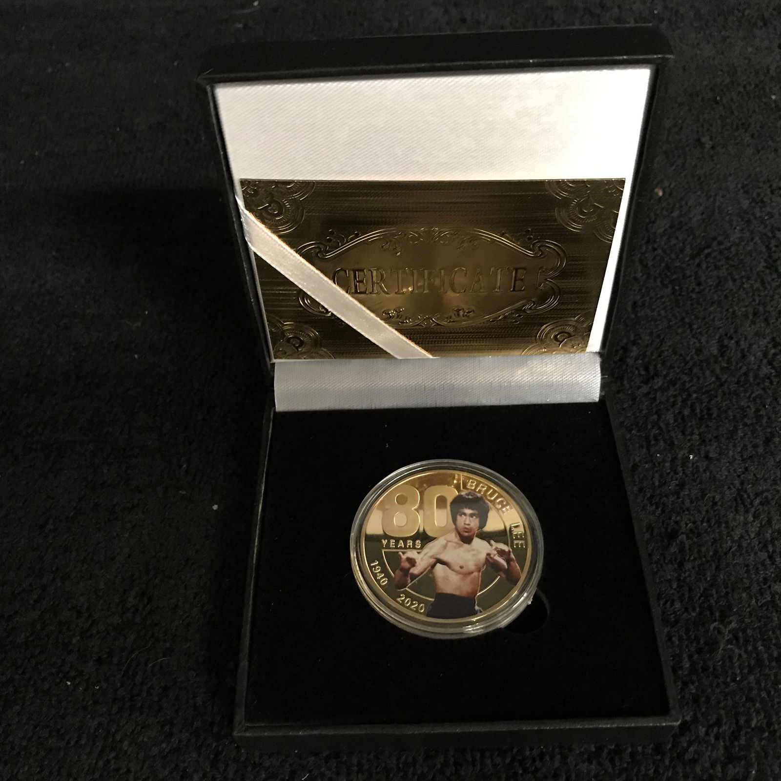 Bruce Lee Gold Plated Commemorative Coin W/ Case