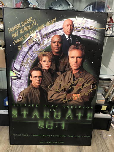 Stargate Sg 1 Cast Signed Poster W/ Amanda Tapping, Ric