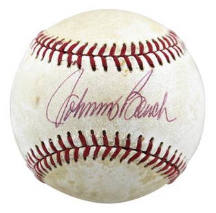 Johnny Bench Reds Signed Logo Baseball Coa