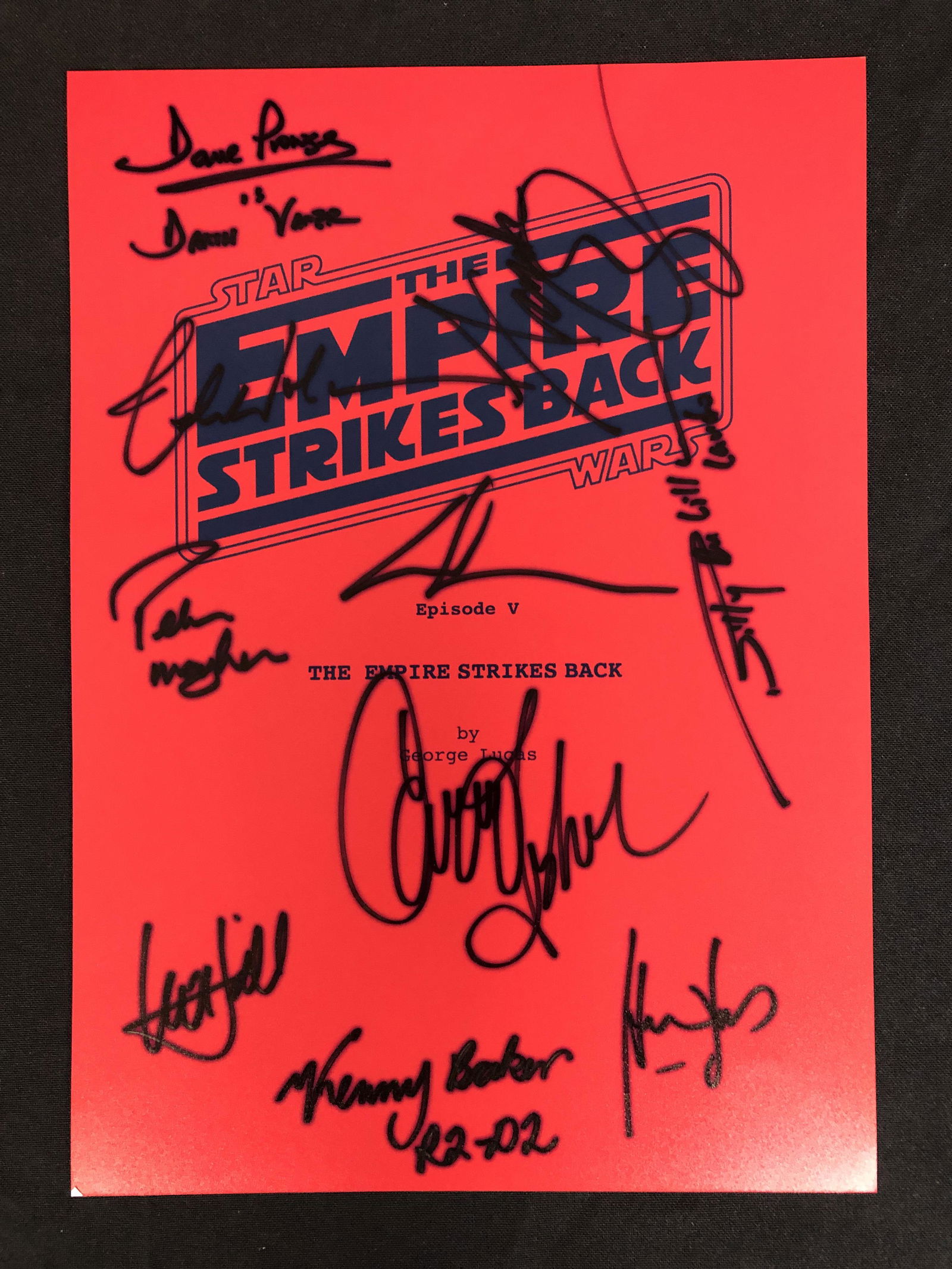 Multi Signed Star Wars The Empire Strikes Back Script