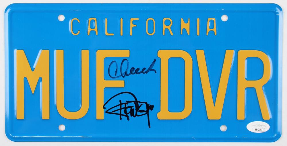 Cheech And Chong Dual Signed License Plate ( Jsa Coa)