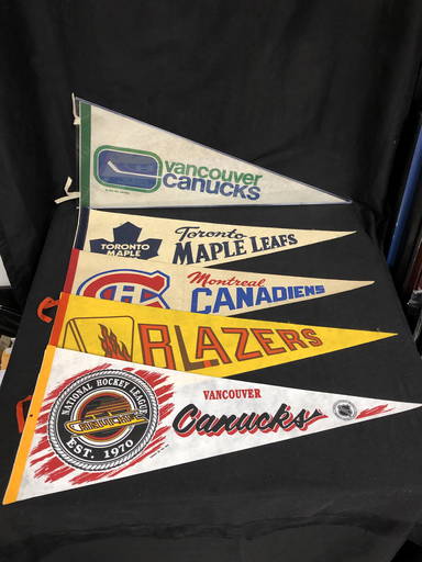 Vintage Nhl Pennants Lot