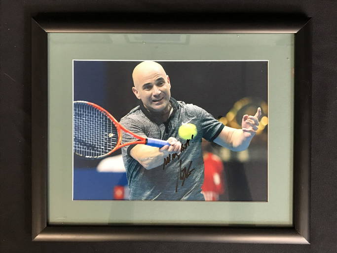 Andre Agassi Signed And Framed Tennis 8 X 10 (ra Coa)