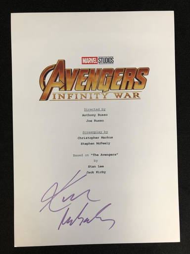 Karen Gillan Signed Avengers Infinity War Script Cover (ra Coa)