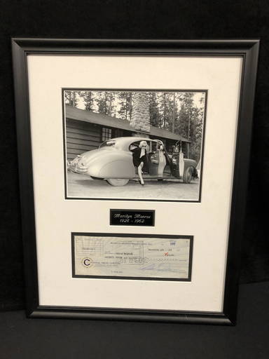 Marilyn Munroe Signed And Custom Framed Bank Cheque (psa Loa)