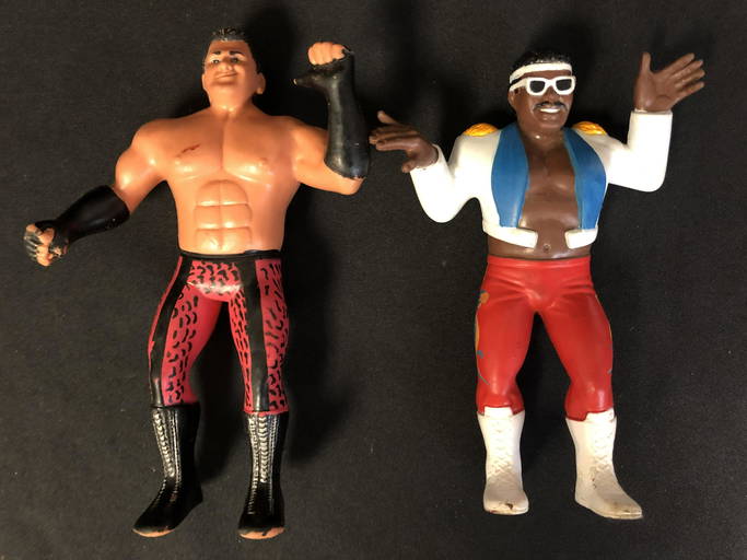 VINTAGE LJN WWF WRESTLING FIGURE LOT BRUTUS BEEFCAKE AND COCO BEWARE ...