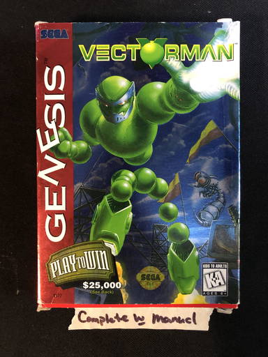 Sega Genesis "vectorman" Complete W/manual Video Game