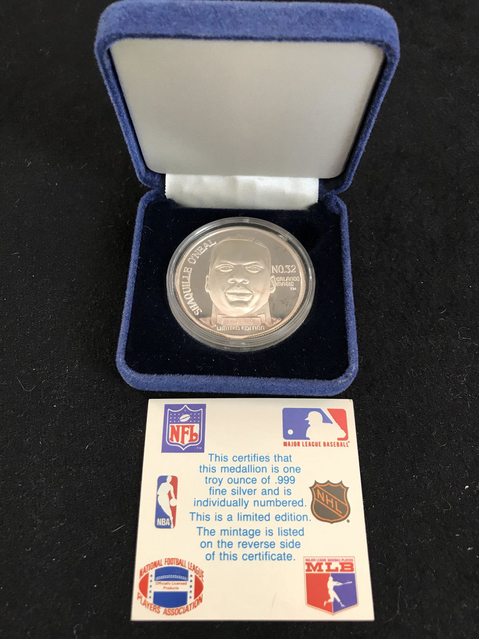 1 Oz. 999 Silver Shaquille Oneal Rookie Year Round