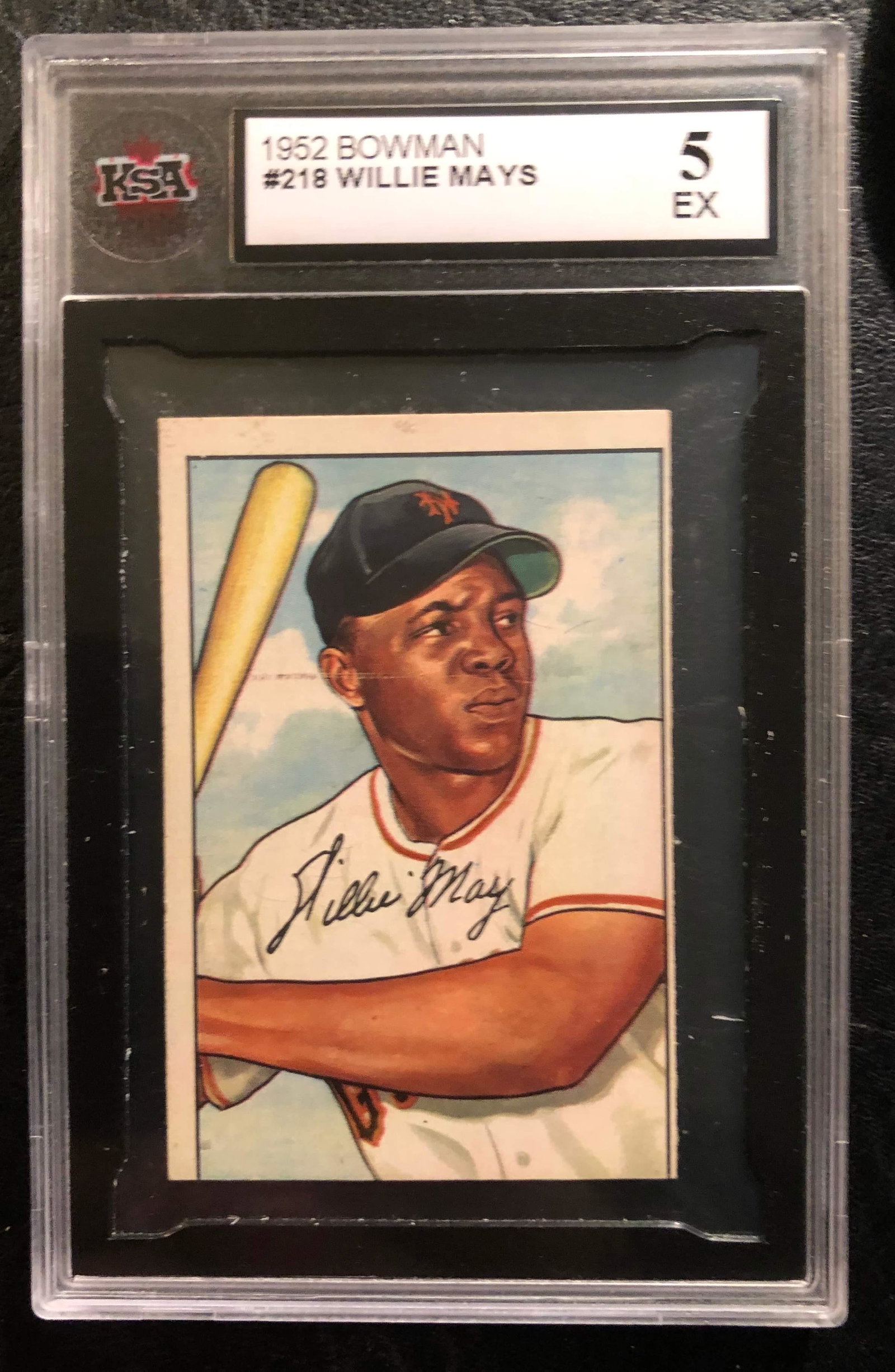 1952 Bowman Baseball Willie Mays Rookie Card (ksa 5)
