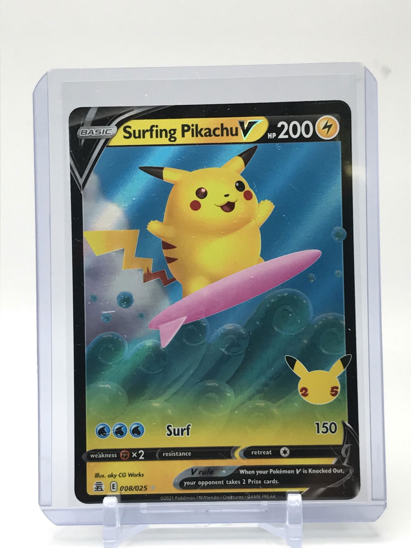 Surfing Pikachu V Celebrations Pokemon Card