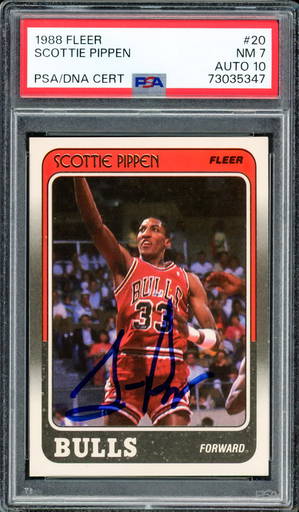 Scottie Pippen Autographed 1988 89 Fleer Rookie Card