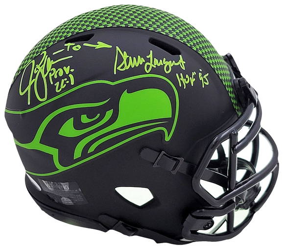 Steve Largent And Jim Zorn Signed Seattle Seahawks Mini Helmet (beckett ...