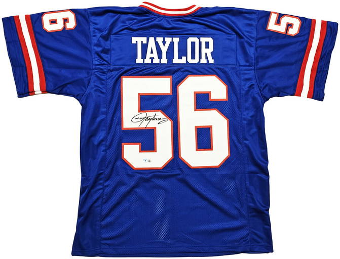 New York Giants Lawrence Taylor Autographed Blue Jersey Beckett