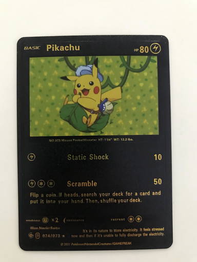 Limited Edition Pikachu Static Shock Black Foil Card