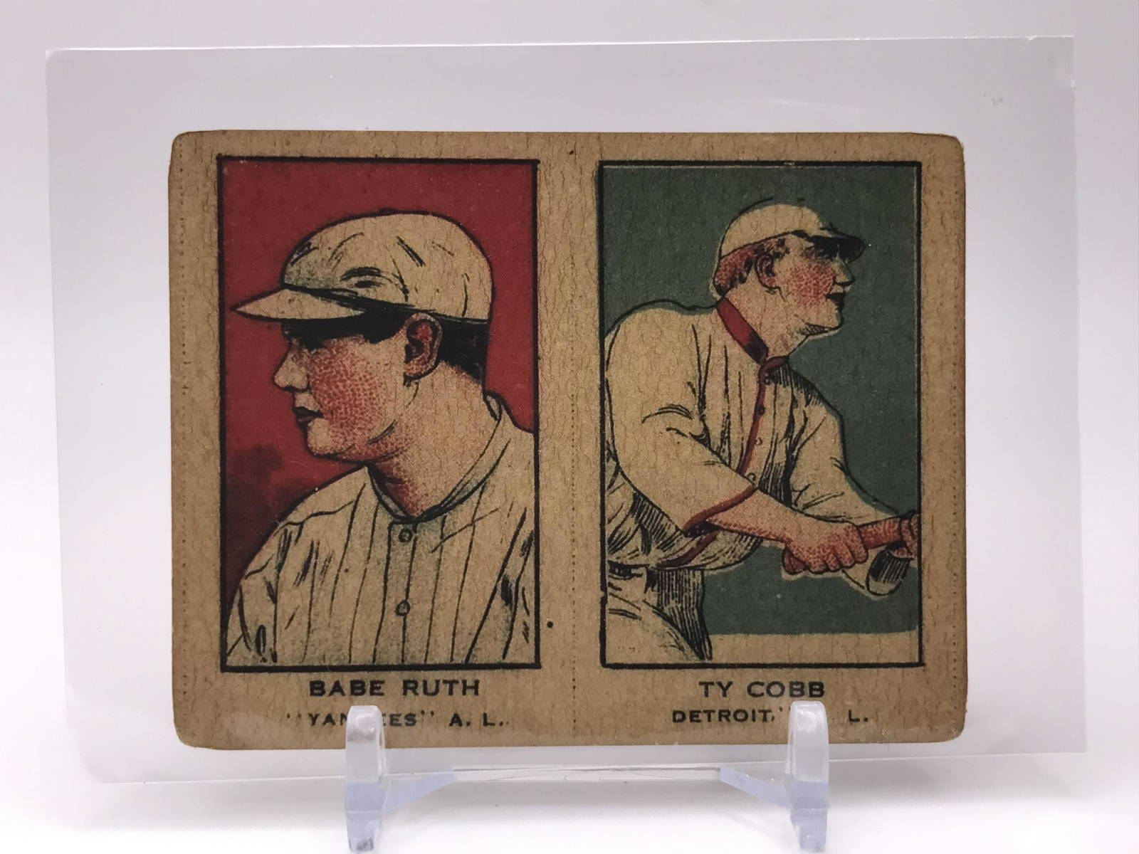 1921 W551 Babe Ruth/ty Cobb Hand Cut Panel Of 2 Card Reprint Auction