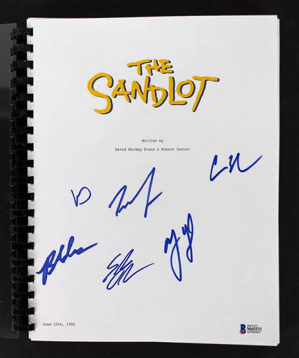 The Sandlot Cast Signed Script (beckett Coa)