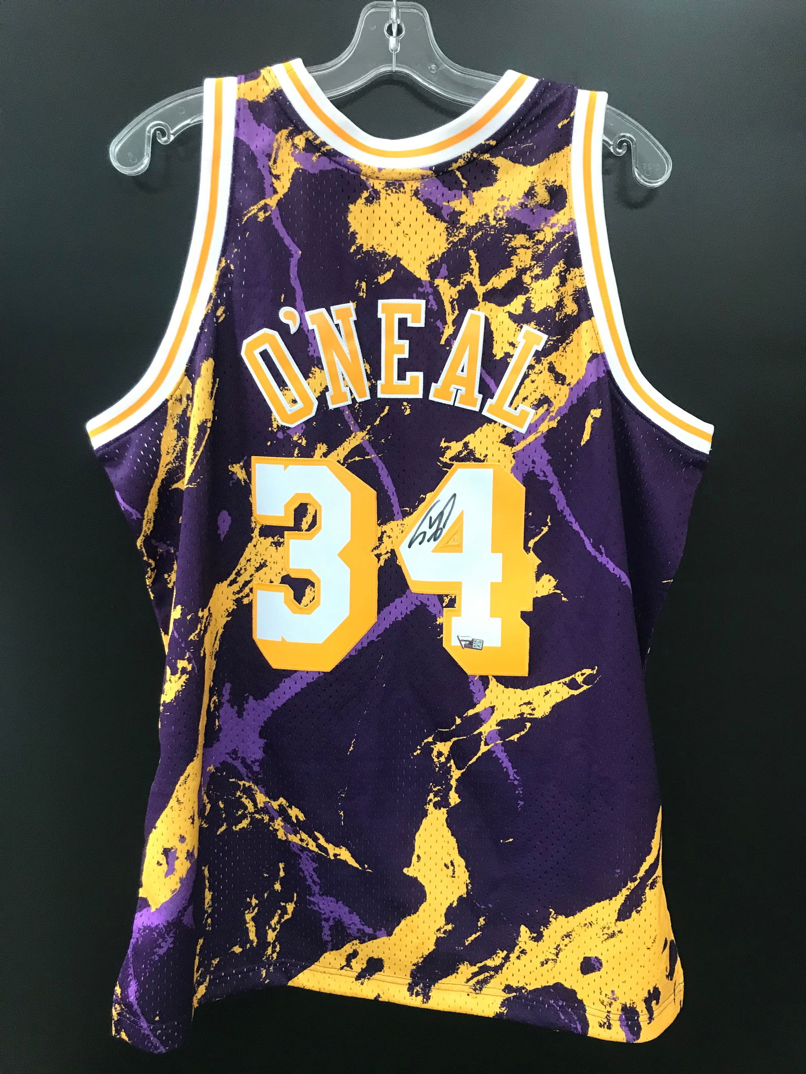 Shaquille Oneal Signed Mitchell And Ness Graffiti Jersey L.a Lakers ...