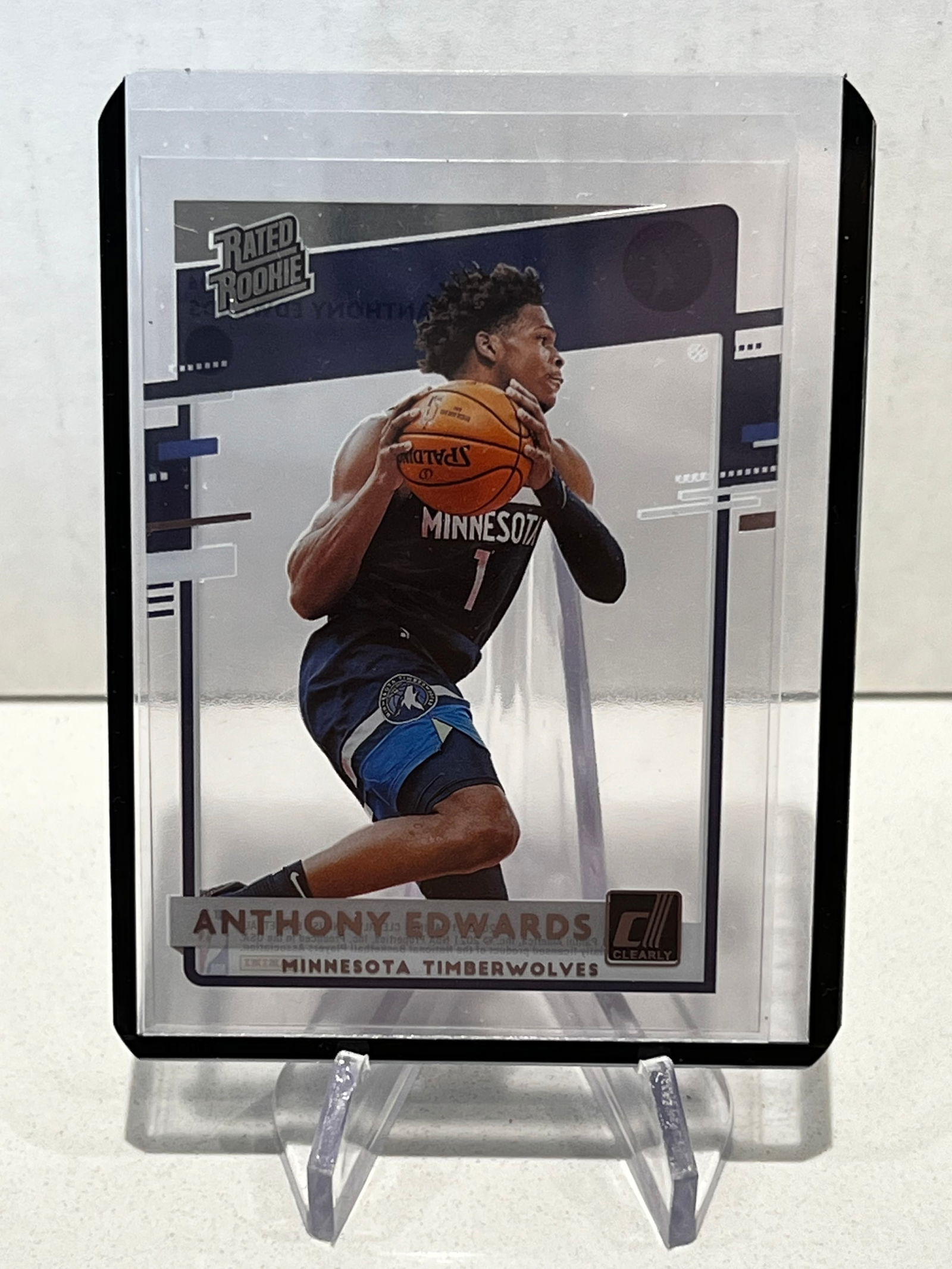 2020 21 Panini Clearly Donruss #96 Anthony Edwards Rated Rookie Card