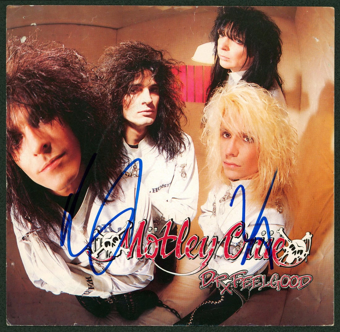 Motley Crue (2) Sixx & Neil Signed Dr. Feelgood 45 Rpm Album Cover ...