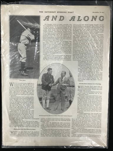 1931 Original Babe Ruth Article
