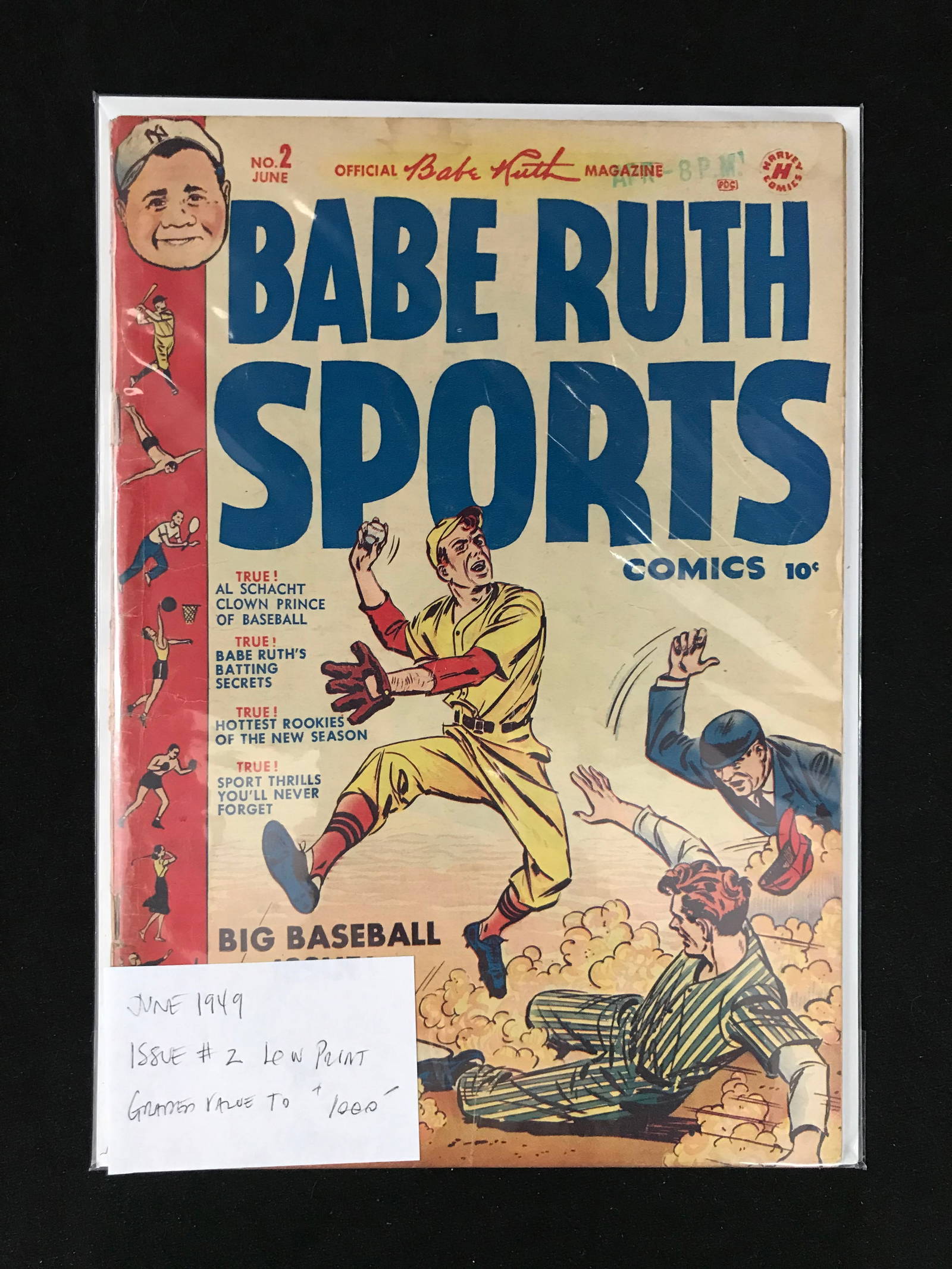 1949 Harvey Comics No.2 Babe Ruth Sports Comics Auction