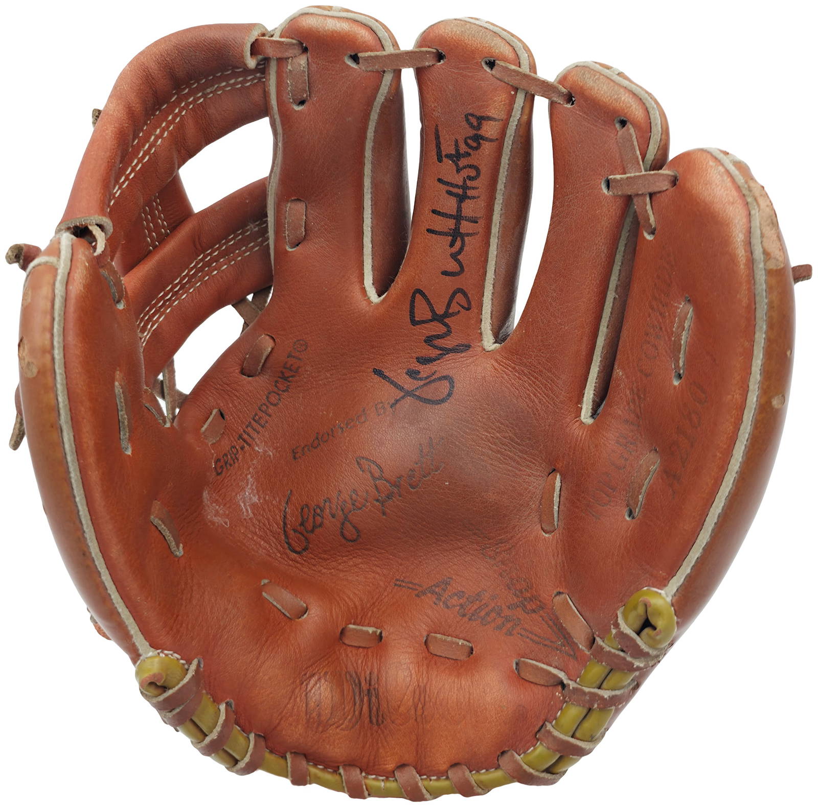 George Brett Signed 'hof 99' Baseball Golve Backett Coa Auction