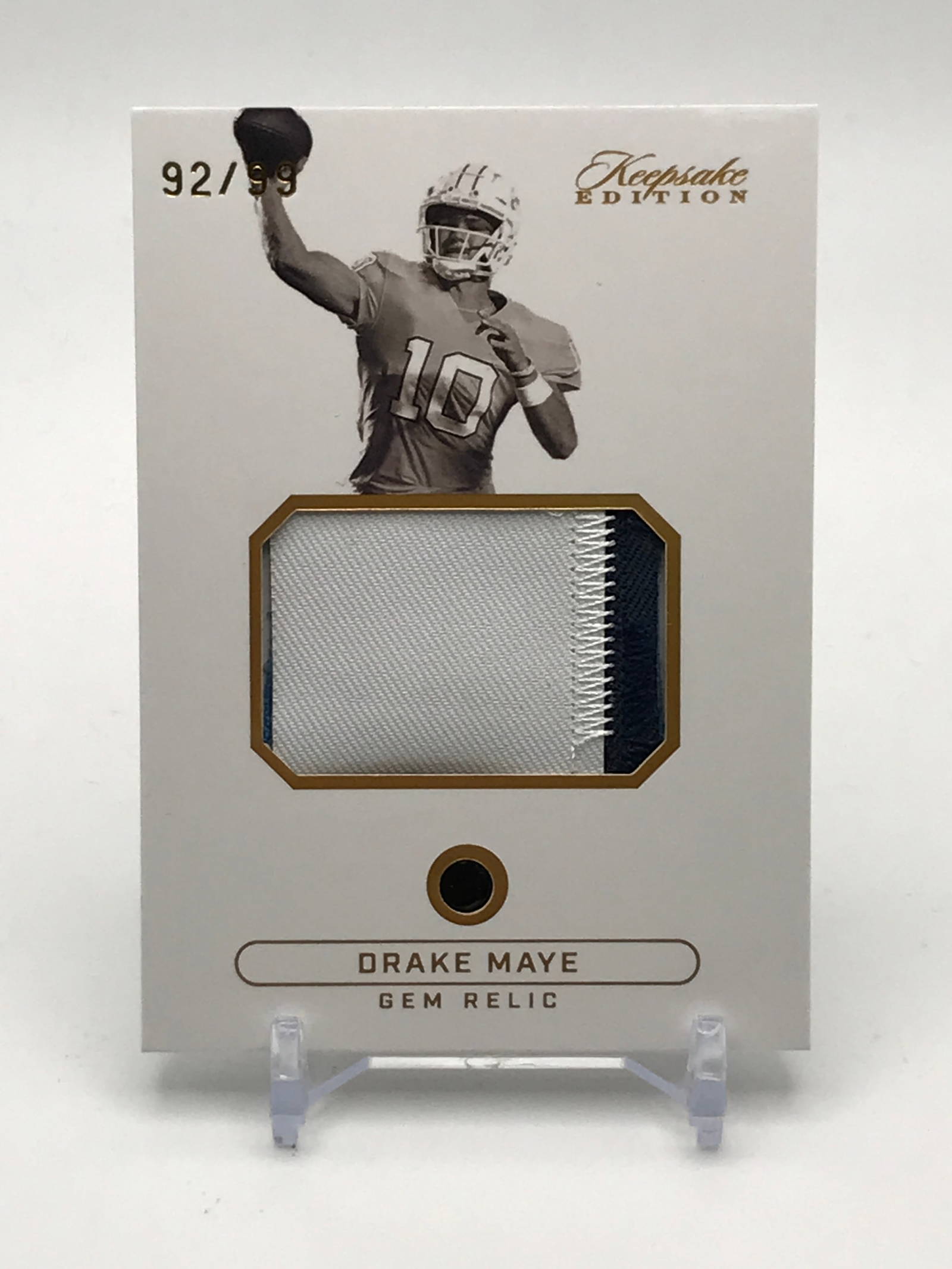 Drake Maye Gem Relic Patch Card Keepsake Edition 92/99 Auction