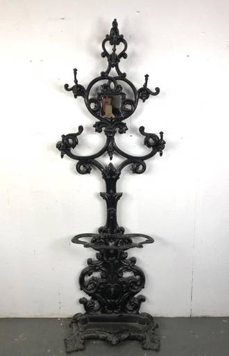 Black Painted Cast Iron Hall Tree