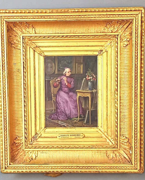 Charles Schreiber Cardinal Playing A Flute Auction