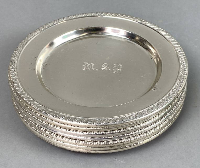 8 Cartier Sterling Silver Bread Plates Auction