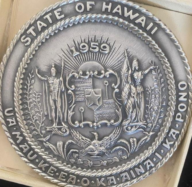 Sterling Hawaiian Medallion 1959 Statehood Medal