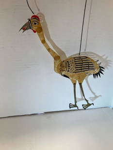 Vintage Folk Art Chinese Stick Horse Shadow Puppet