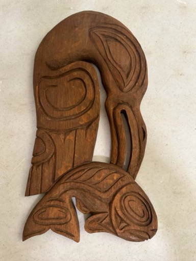 Original Carved Wood Tlingit Fish Wall Hanging By Alex Jackson