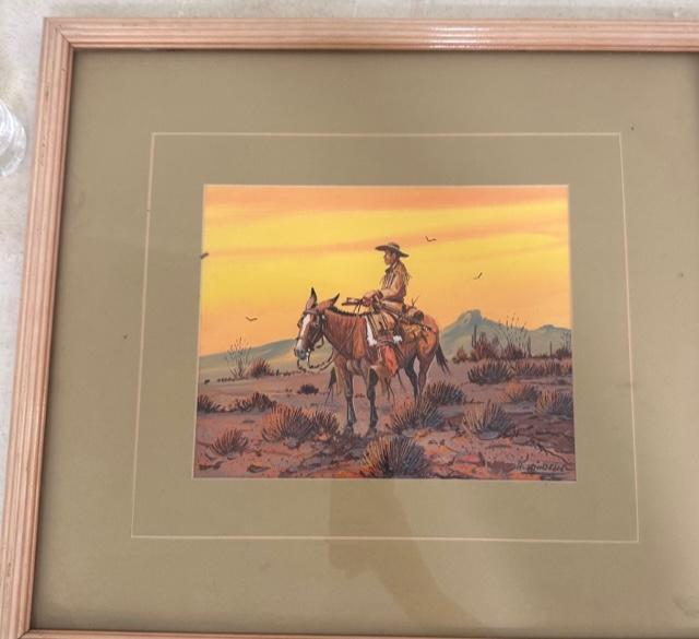Original Signed Western Watercolor Painting By Austin Deuel Auction