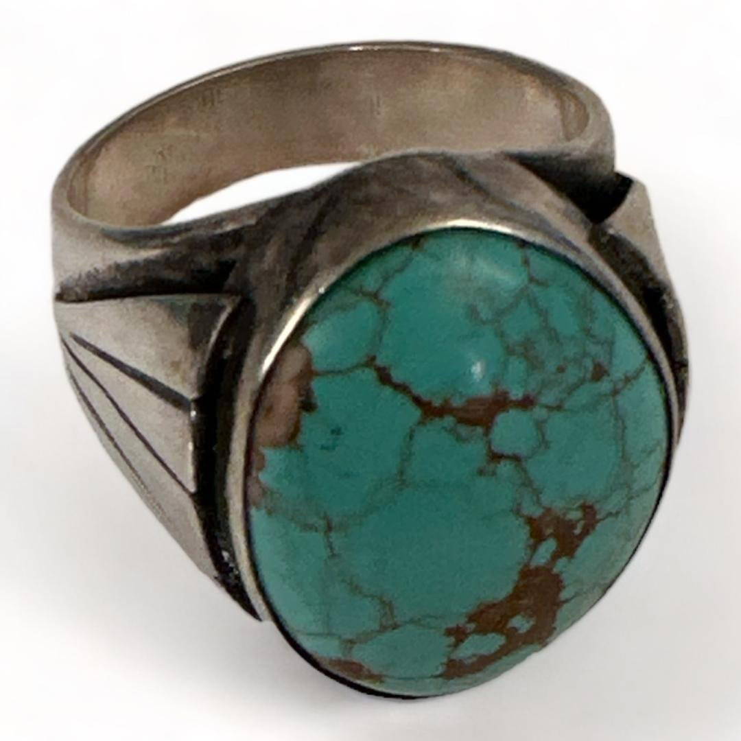 Native American Signed Turquoise Ring Auction